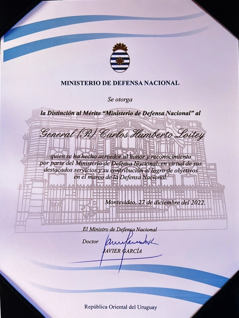 Distinción al Mérito MDN - General Carlos Loitey - Tanda Infantería ...